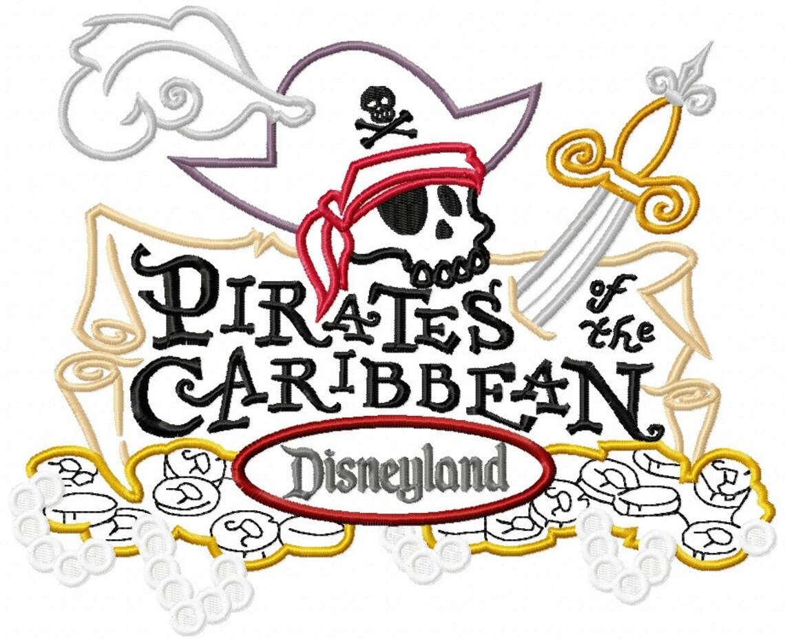 Pirates of the Caribbean Logo Embroidery Machine Applique - Etsy