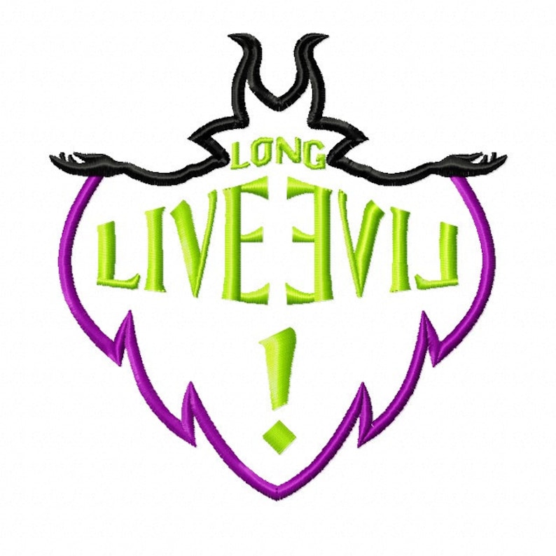 Descendants Long Live Evil Logo Embroidery Machine Applique | Etsy