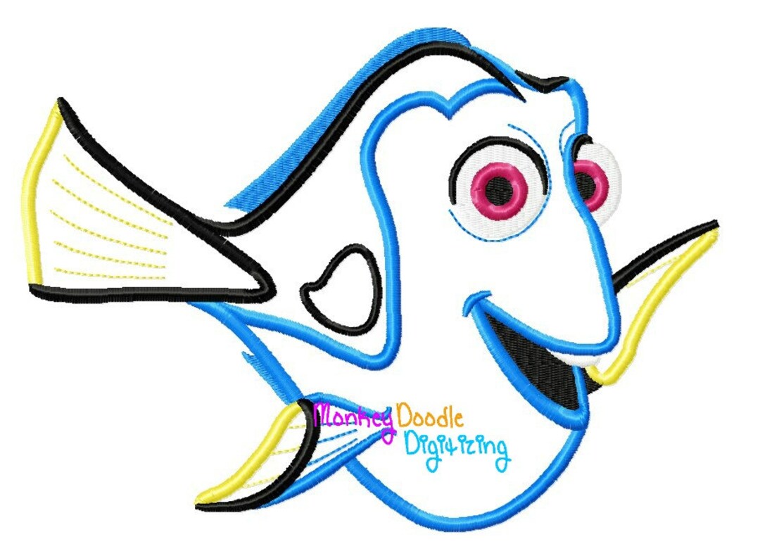 Dory Embroidery Machine Applique Instant Download Finding Nemo Monkey ...