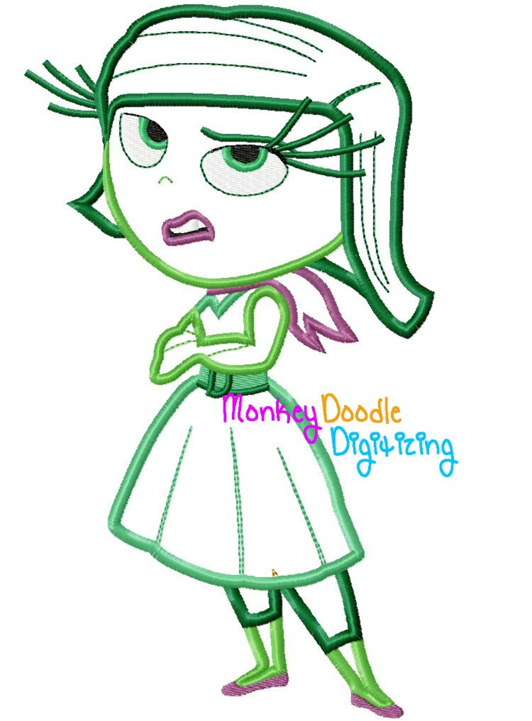 Disgust Inside Out Embroidery Machine Applique Instant Download pixar ...