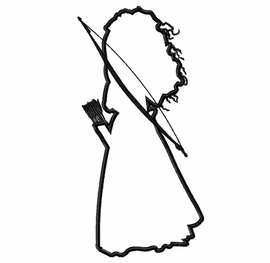 Merida Silhouette Princess Embroidery Machine Applique - Etsy