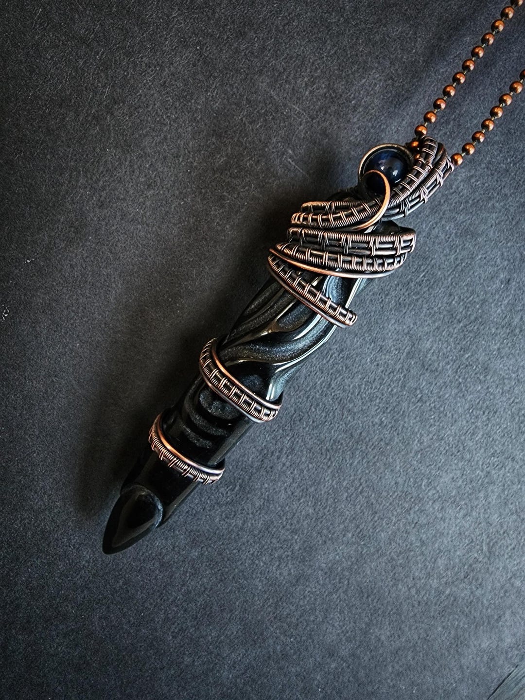 Jujutsu Kaisen Sukuna Finger. A Handcrafted Copper Wire Wrap Obsidian ...