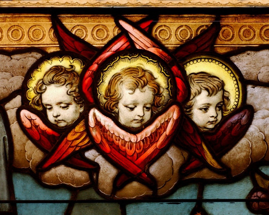 Three Angels Stained Glass Window Cherubs New Orleans - Etsy