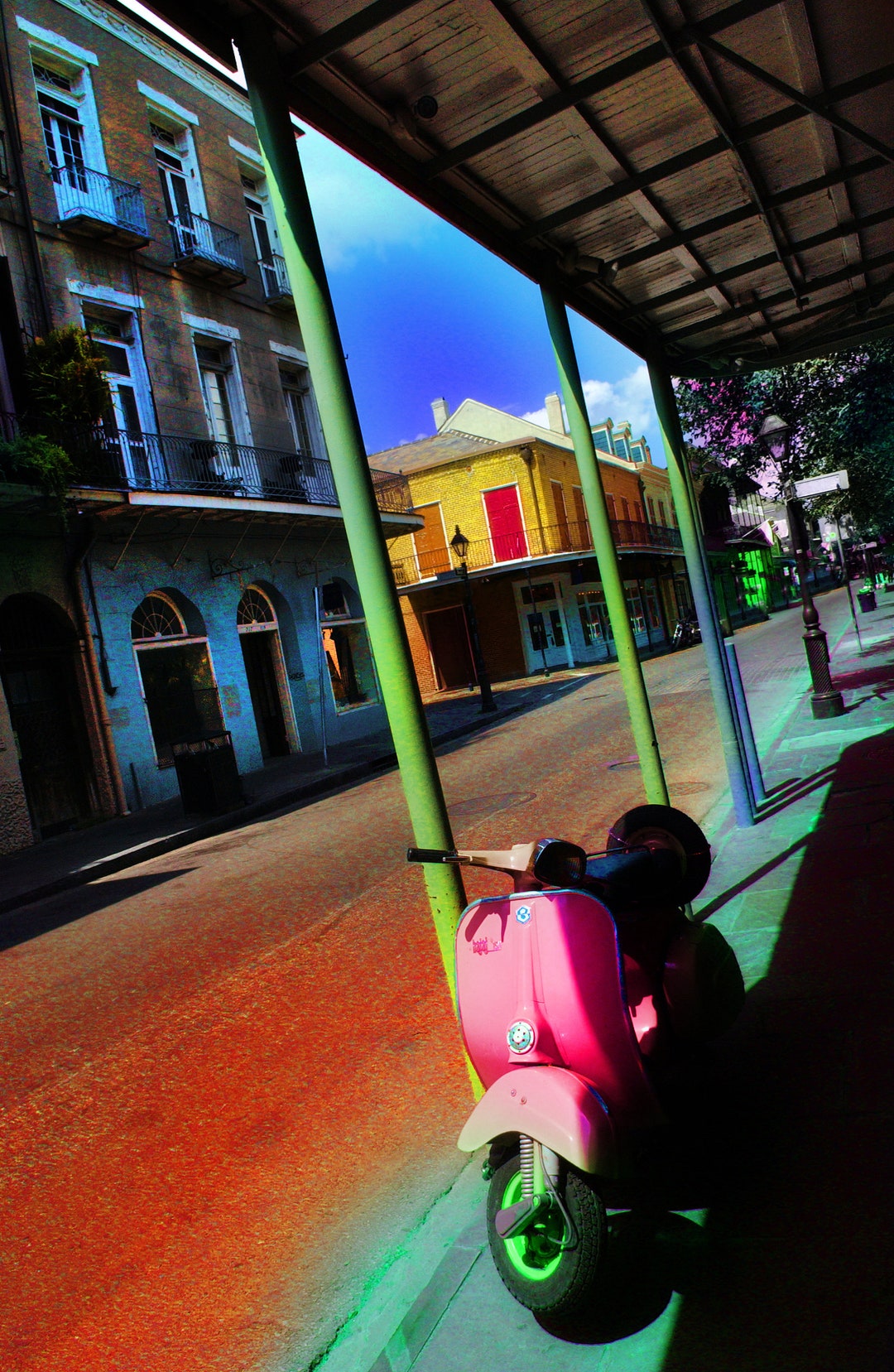 French Quarter, Full Color Bad Motor Scooter, Photographic Decor, Local ...