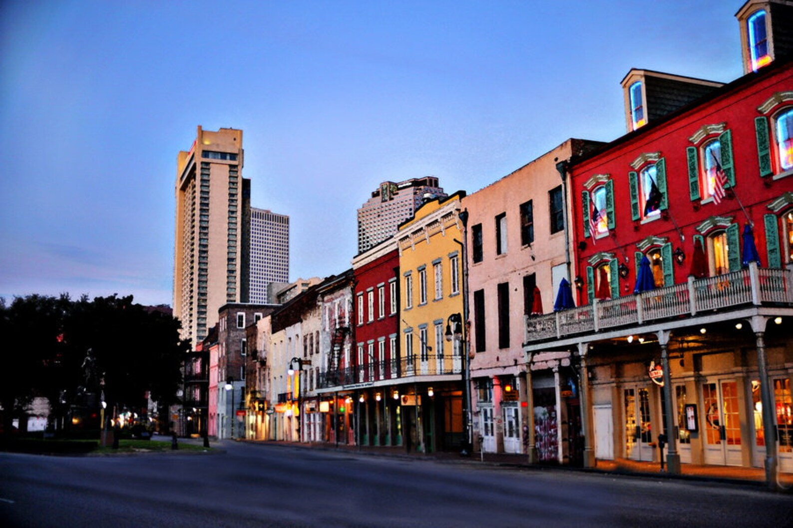 Decatur Street in the French Quarter of New Orleans, LA. Colorful ...