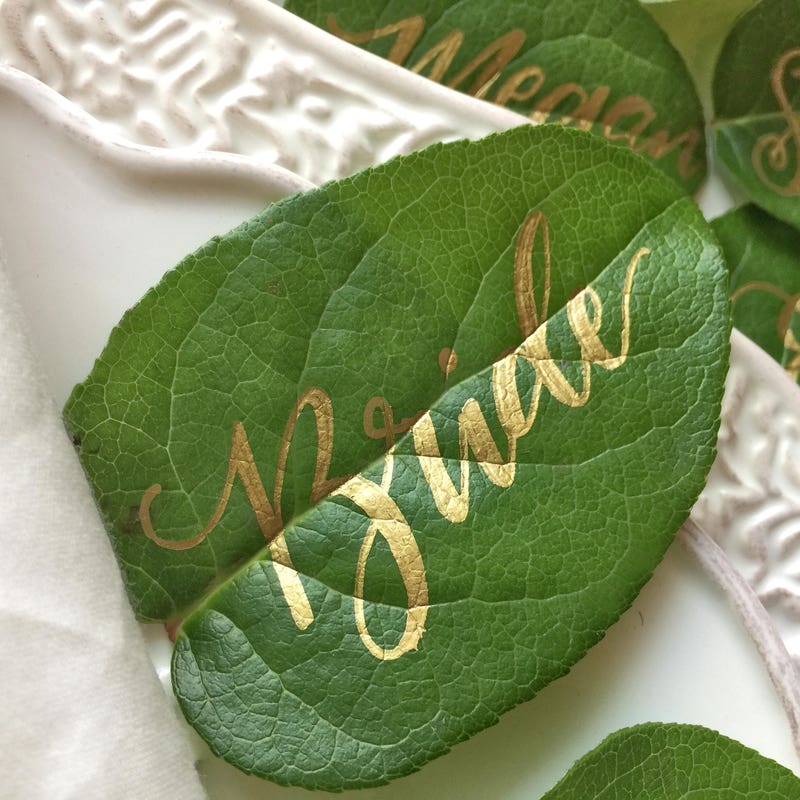 Leaf Name Card - Etsy