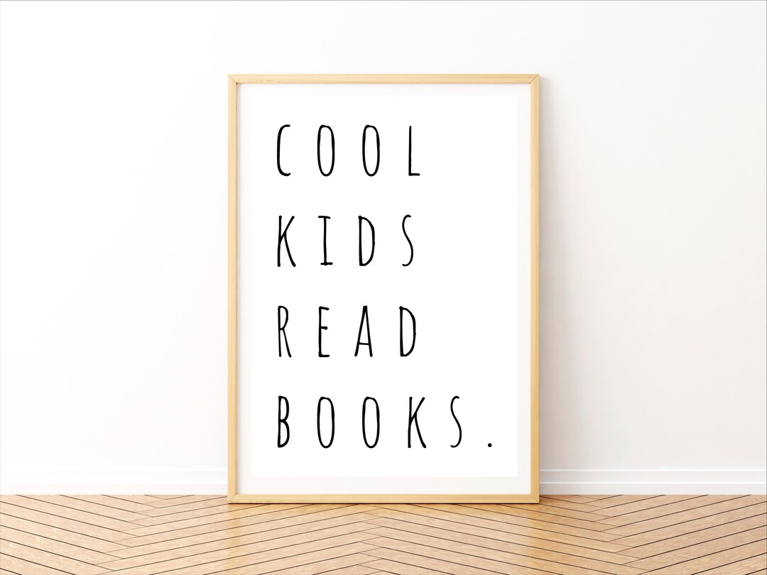 Book Lover Wall Art | Cool Kids Read Books | Printable Digital Download ...