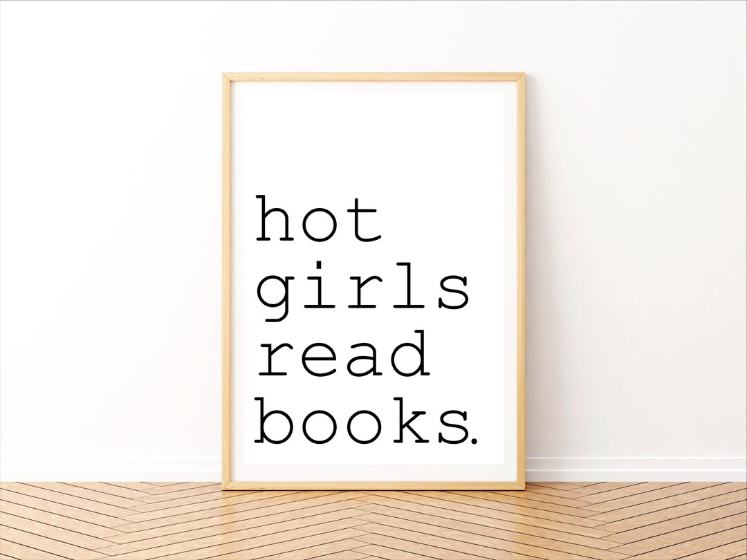 Girly Book Lovers Wall Art | Hot Girls Read Books | Printable Digital ...