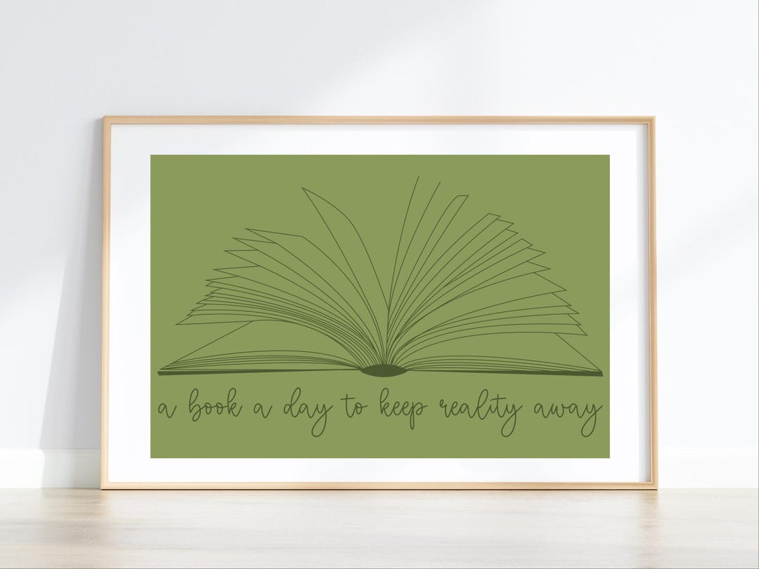 Girly Book Lovers Wall Art | A Book A Day to Keep Reality Away ...