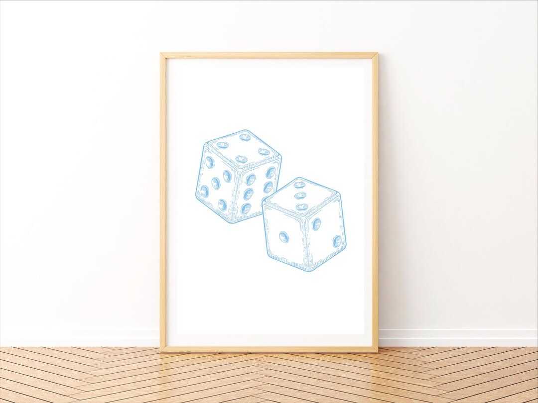 Dice Sketch Art- Board Game Decor, Printable Digital File for Posters ...