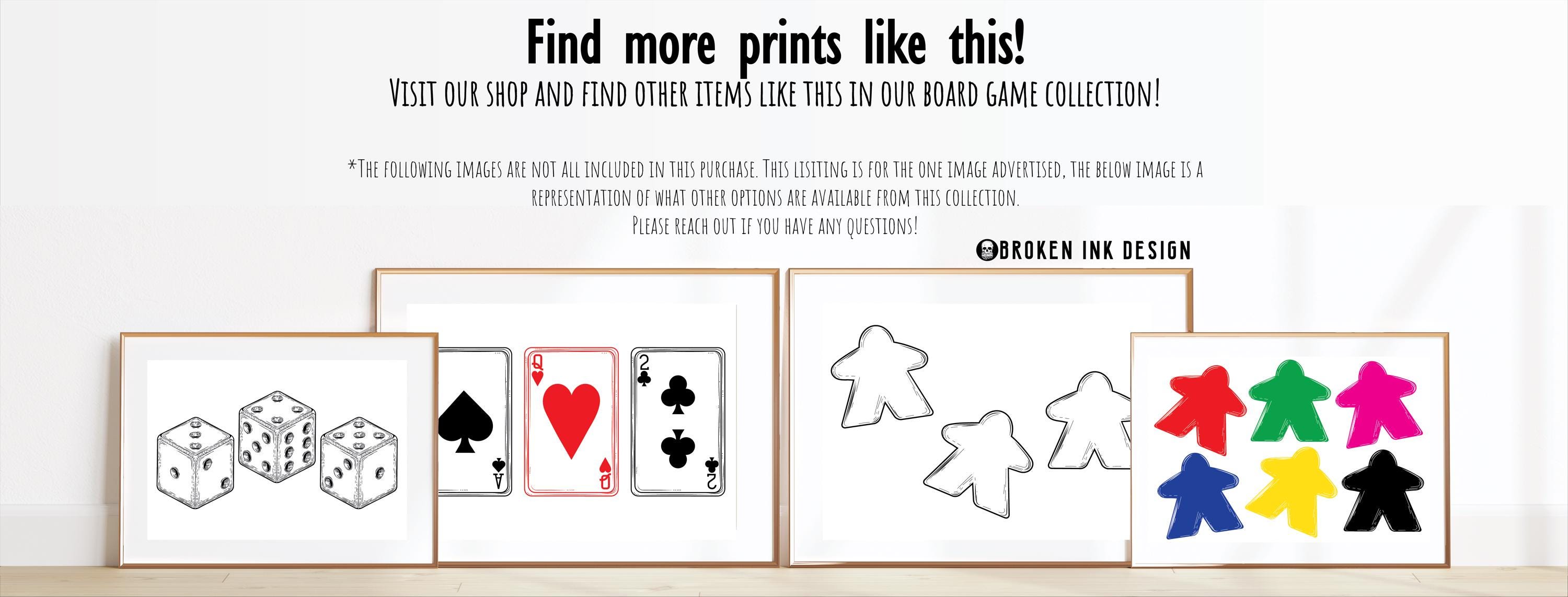 Board Game Art - Printable Digital File for Posters, Photo Frames. Wall ...
