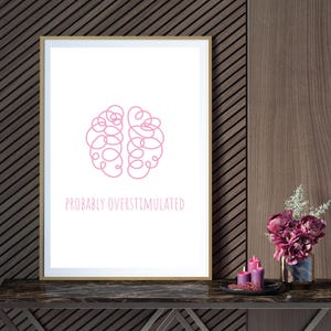 Anxiety Wall Art | Probably Overstimulated | Printable Digital Download ...