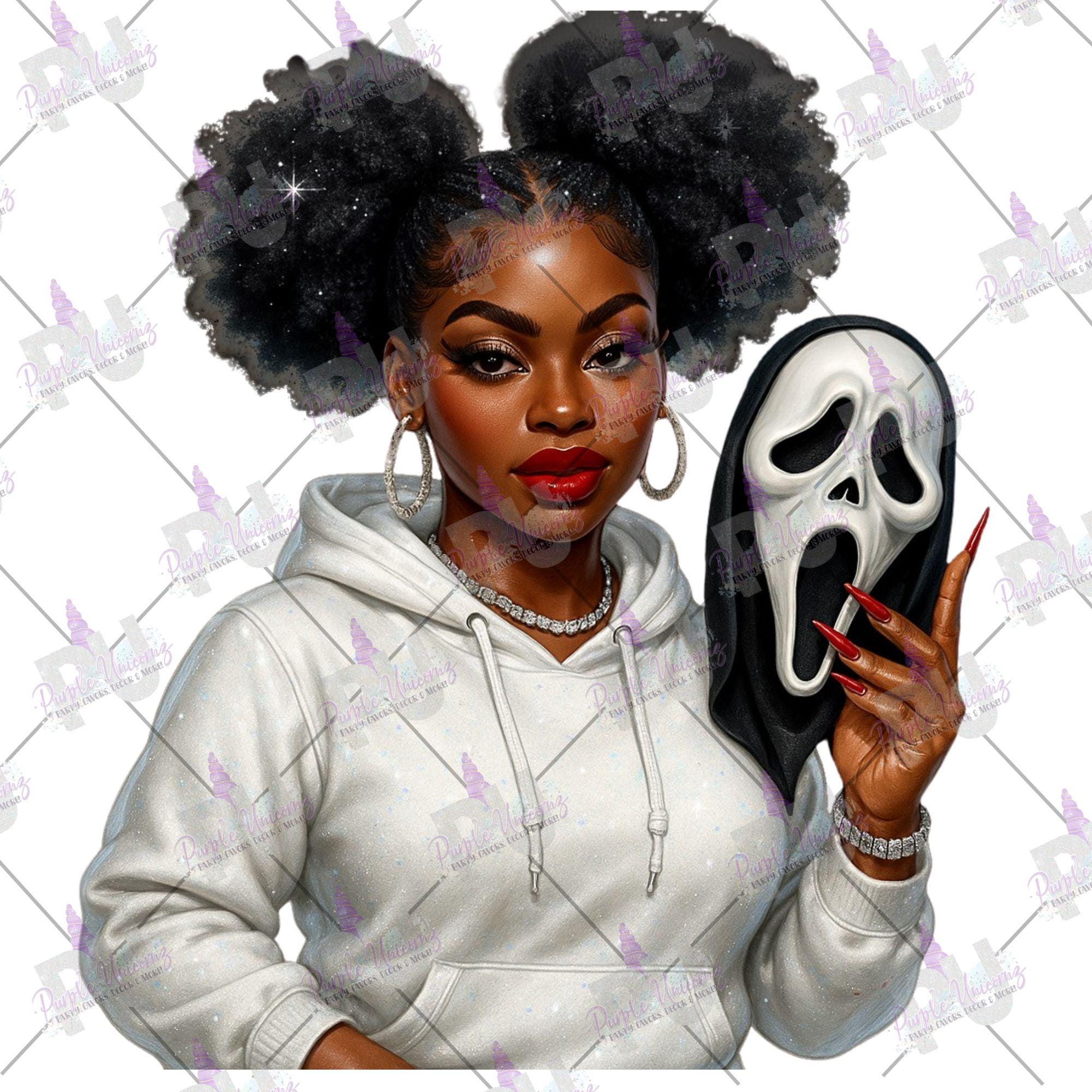 Scream Baddies Digital Bundle | Black Girl Ghost Face PNG | Horror ...