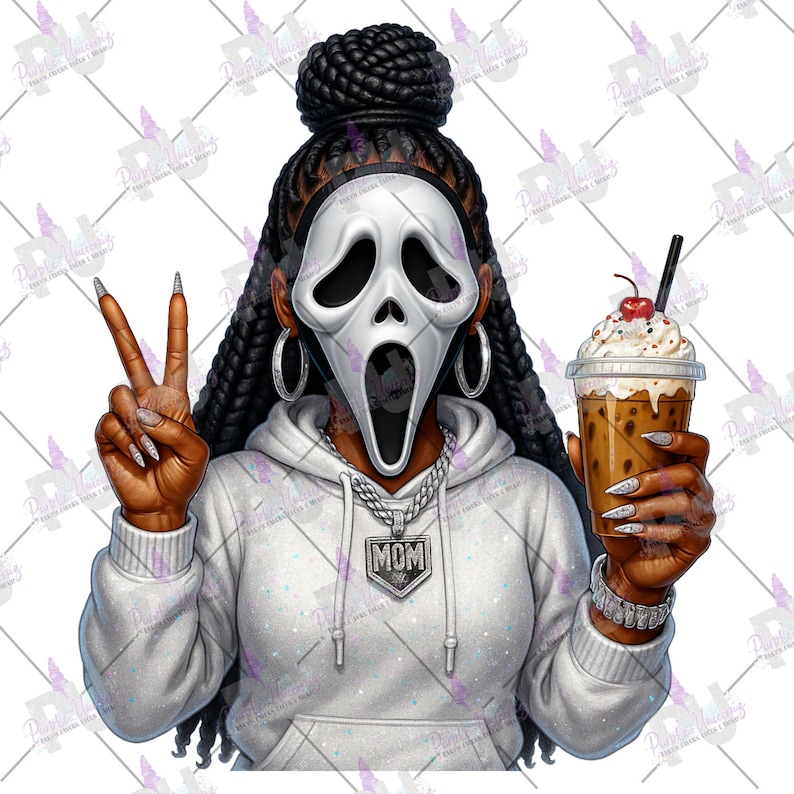 Scream Baddies Digital Bundle | Black Girl Ghost Face PNG | Horror ...