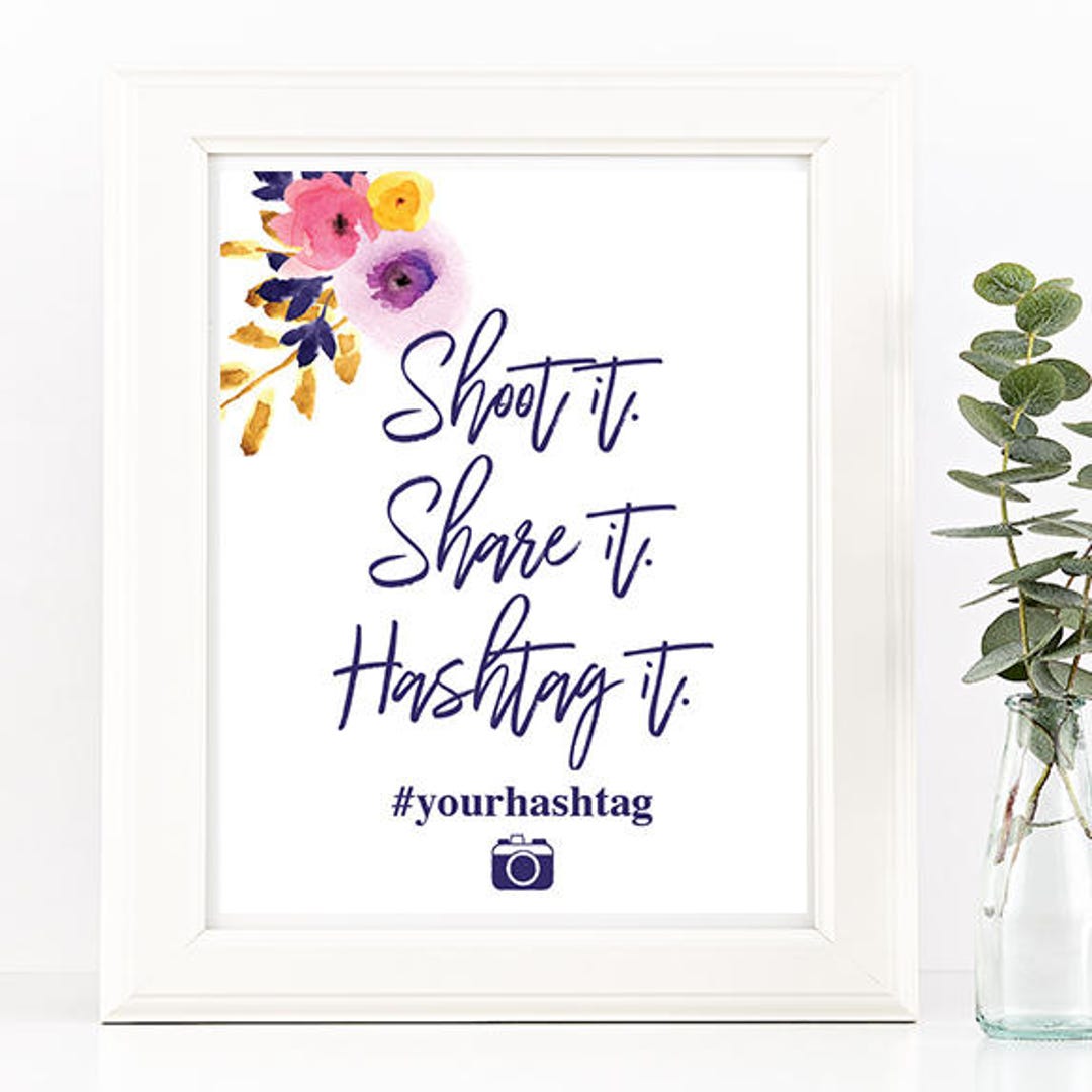 Wedding Hashtag Sign, Printable Wedding, Customizable Wedding Signs ...