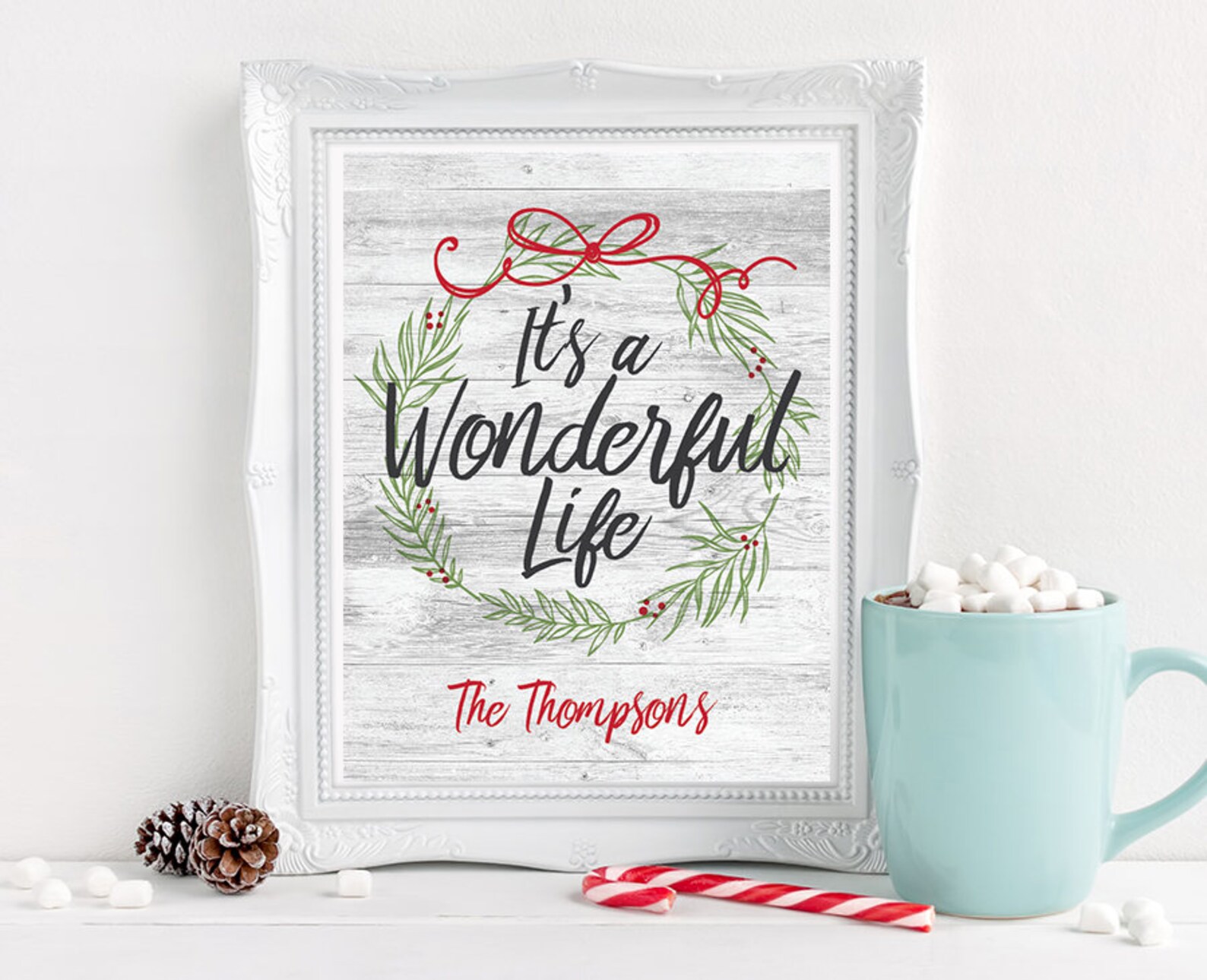 Personalized - Christmas Print - Its a Wonderful Life - Typography ...