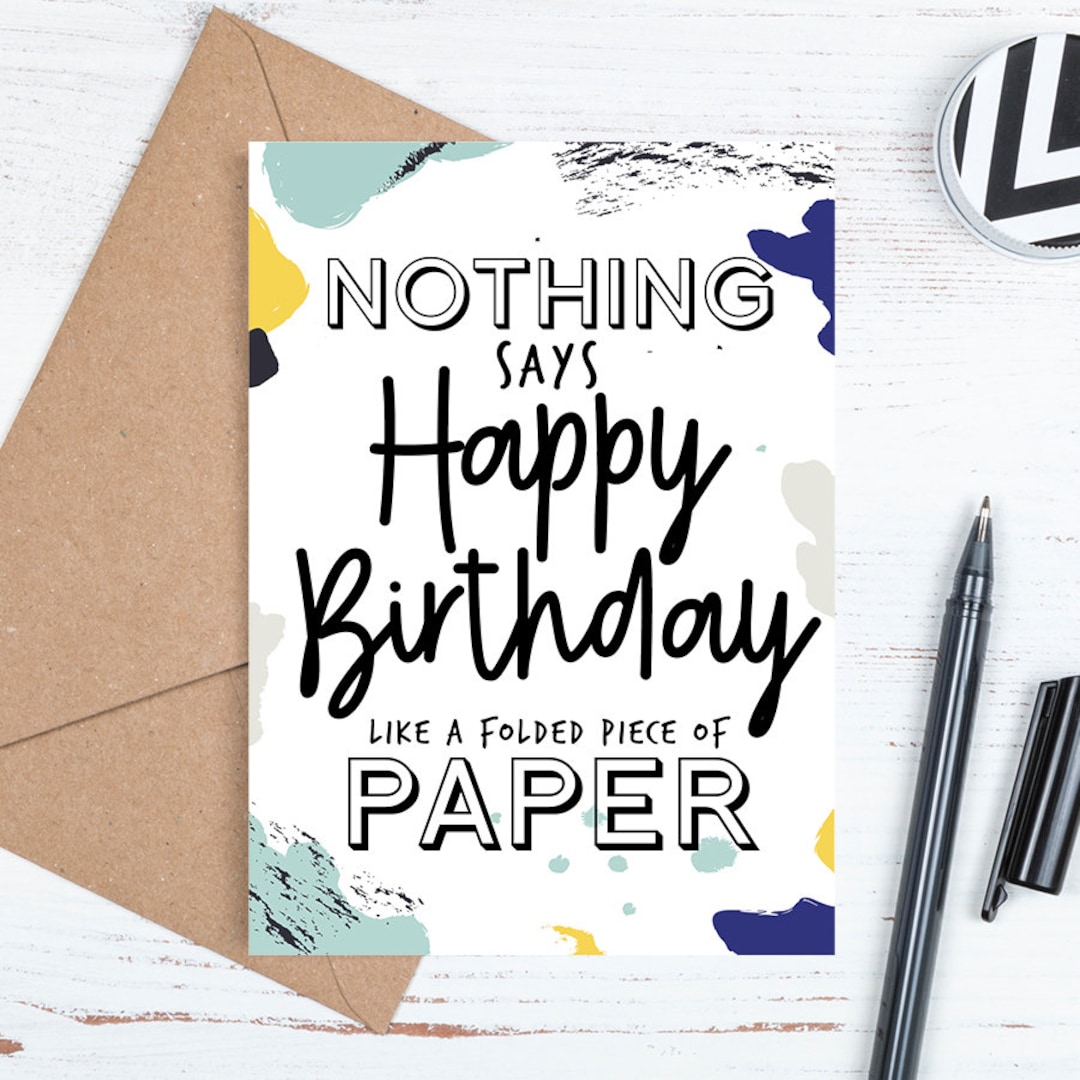 Printable Birthday Card, Digital Downloadable Happy Birthday Card ...