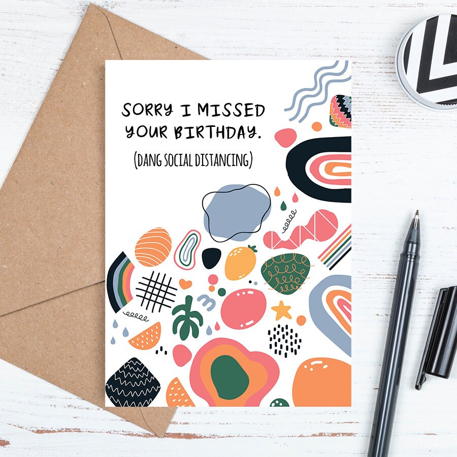 Printable Birthday Card, Downloadable Happy Birthday, Social Distancing ...