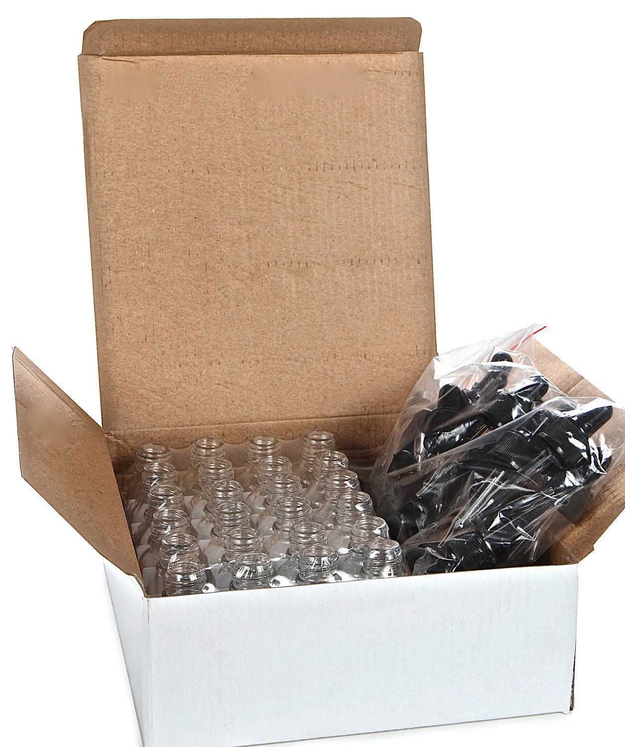 24 New, High Quality, 15 Ml (1/2 Oz) Clear Glass Bottles, With Glass ...