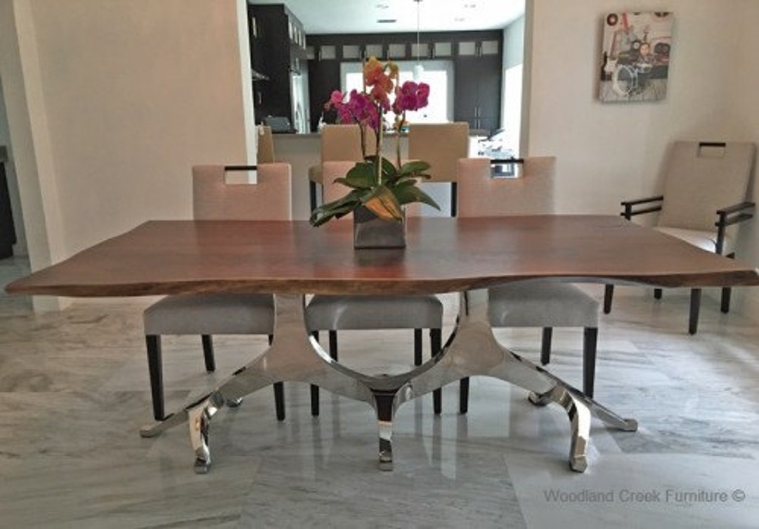 Live Edge Modern Dining Table - Etsy