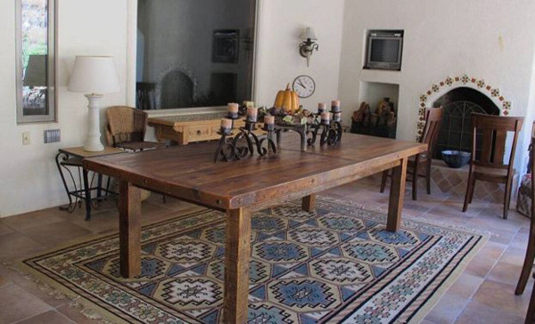 Rustic Reclaimed Barnwood Farmhouse Dining Table - Etsy