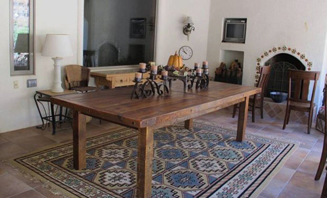 Rustic Reclaimed Barnwood Farmhouse Dining Table - Etsy