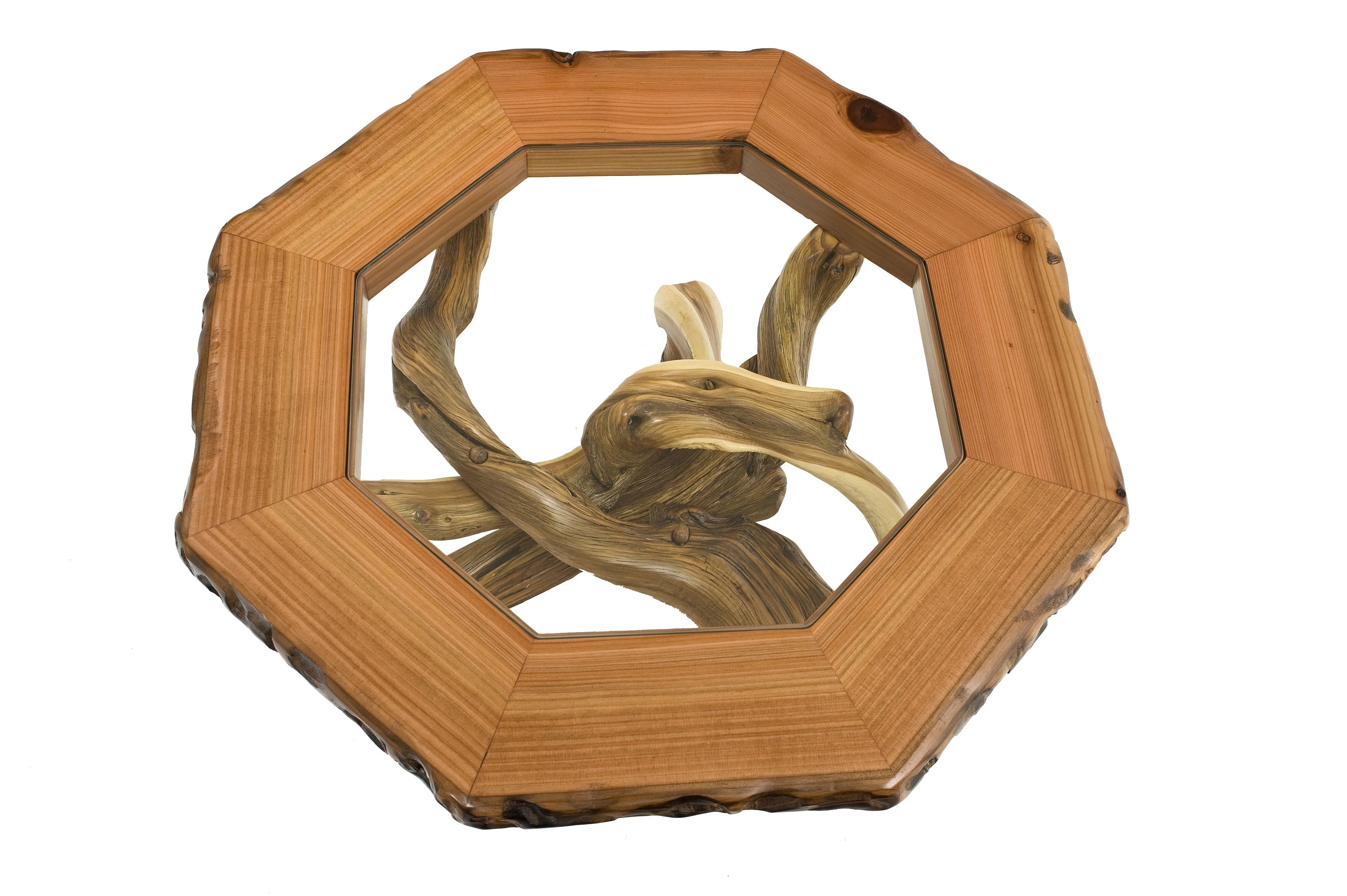 Rustic Redwood & Juniper Octagon Coffee Table - Etsy