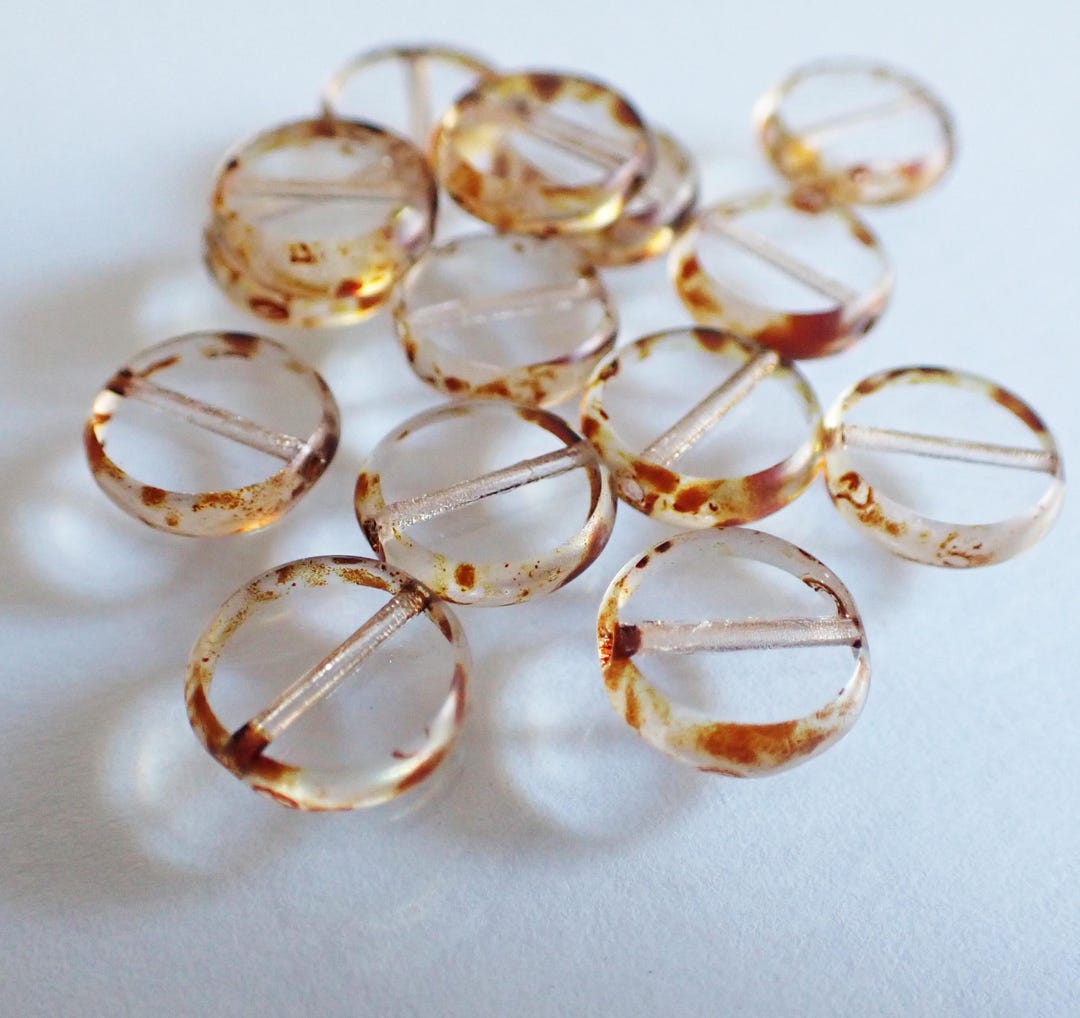 10 Crystal Picasso 10mm Table Cut Faceted Coin Beads, Transparent ...