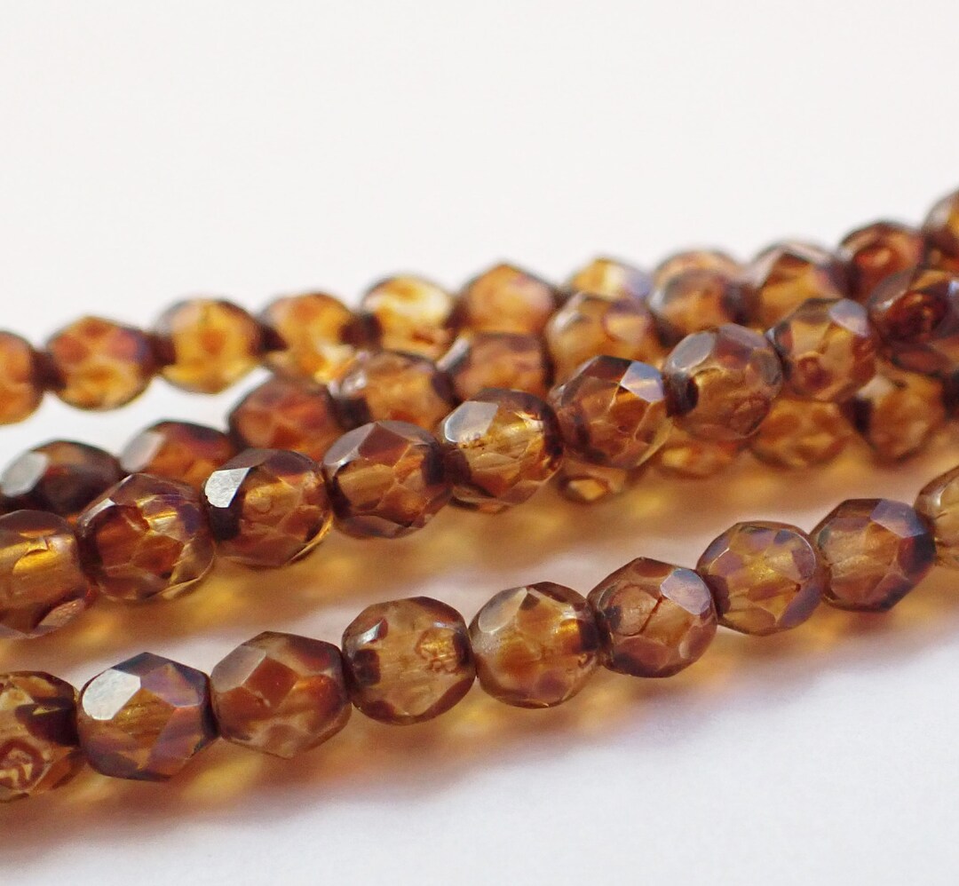 50 - Matte Crystal Picasso 3mm Fire Polished Faceted Round Beads ...