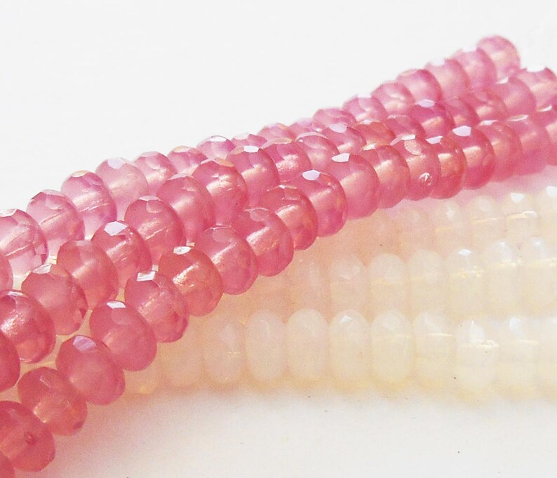 GREAT PRICE 25 Rose Pink Opal or White Opal 5x3mm Faceted - Etsy
