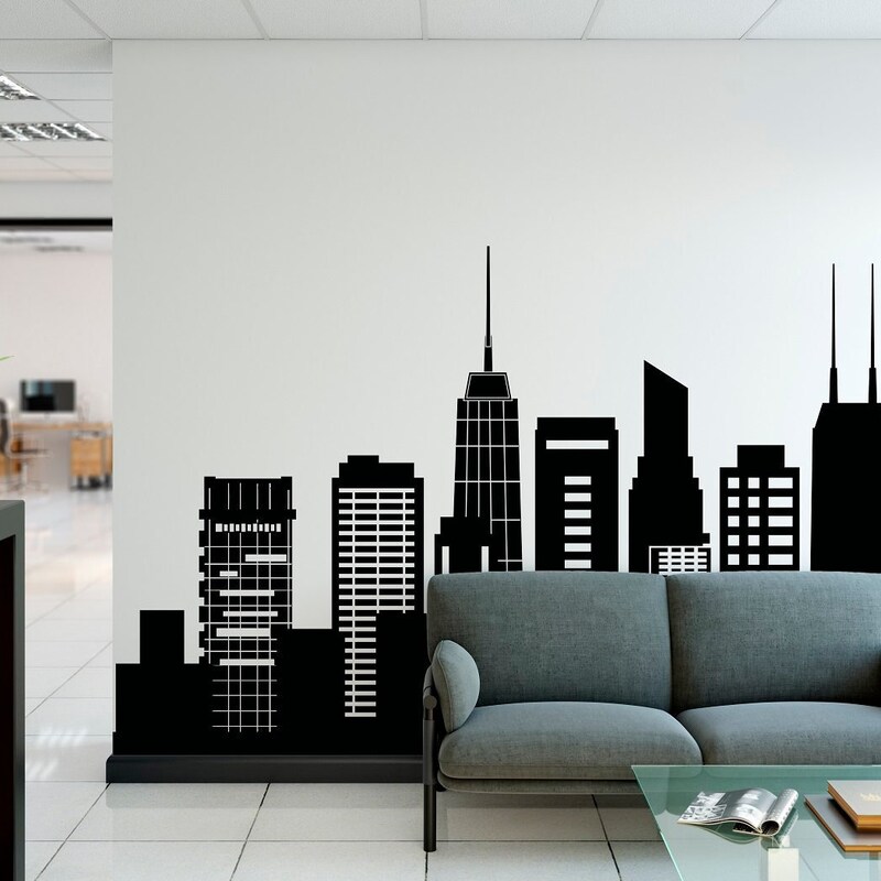 Skyline Wall Sticker - Etsy