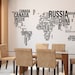 Large World Map Wall Decal, World Map With Countries Wall Decal, Travel ...