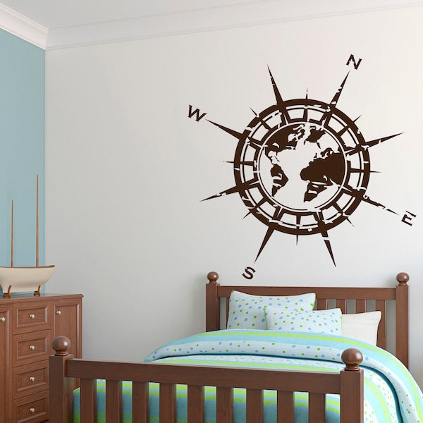 Compass Wall Decal - Etsy