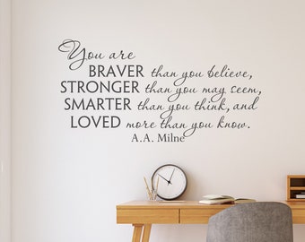 Winnie the Pooh Always Remember You Are Braver Stronger Smarter Loved ...
