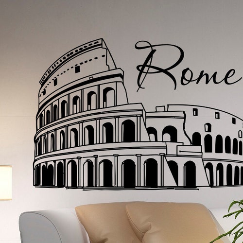 Rome Coliseum Wall Decal Interior Wall Decals Italy Skyline - Etsy