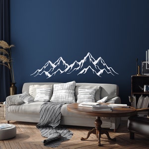 Large Mountains Wall Decal, Mountains Vinyl Stickers, Mountain ...