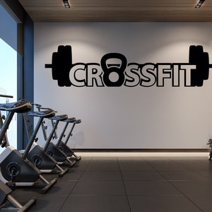Crossfit Wall Art Decal, Gym Fitness Wall Decor, Crossfit Gym Wall ...
