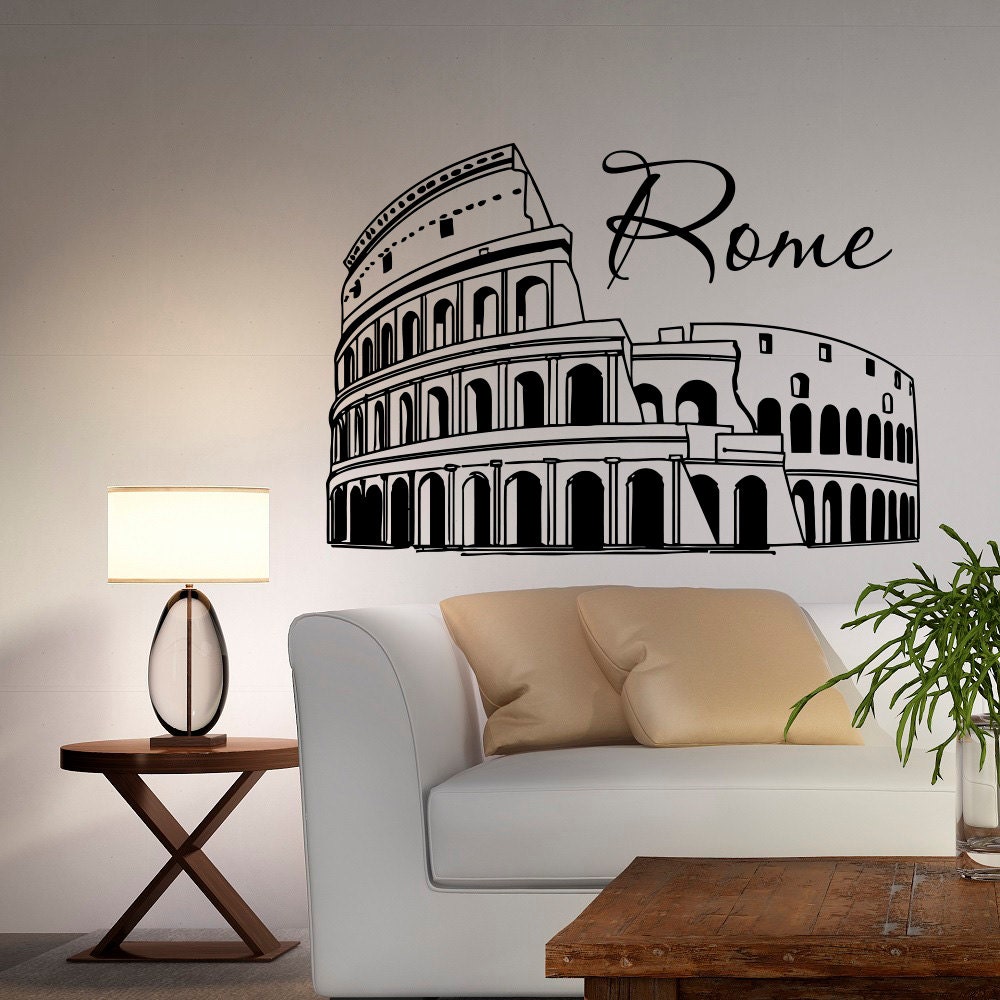 Rome Coliseum Wall Decal Vinyl Sticker Italy Skyline | Etsy