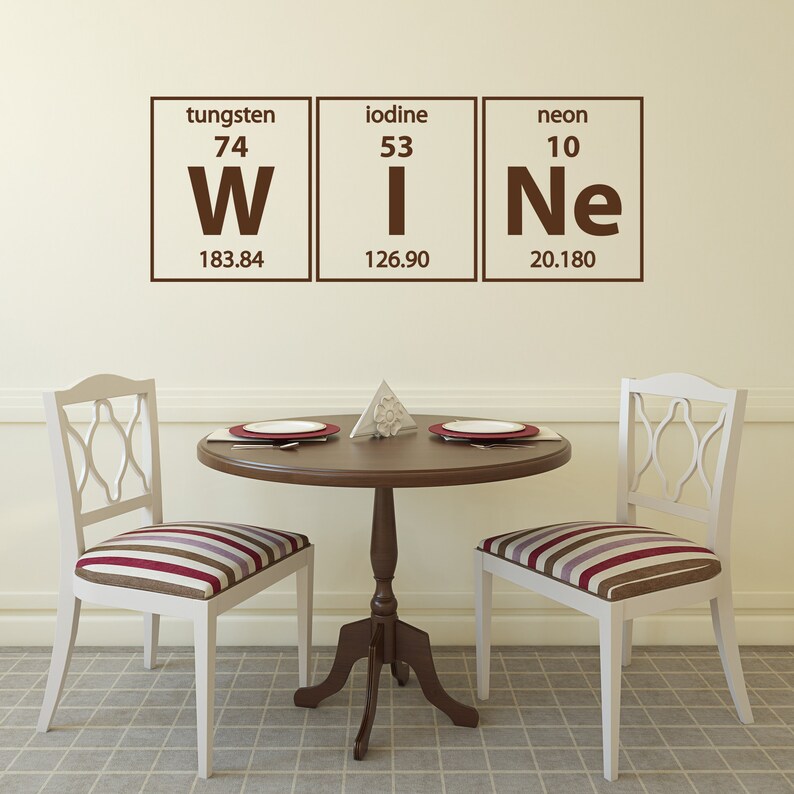 Periodic Table Wine Elements Wall Decal Vinyl Lettering - Etsy