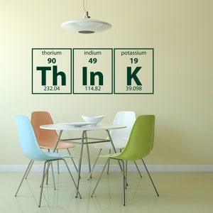 Periodic Table of Elements Think Wall Decal Vinyl Lettering - Etsy