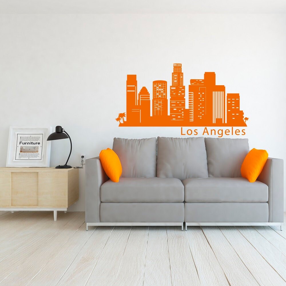 Los Angeles Skyline Wall Decal: LA City Silhouette, Modern Urban Home ...