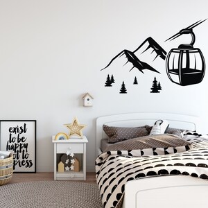 Ski Lift Chair Wall Decal for Kids Room, Skiing Wall Decor, Mountain ...