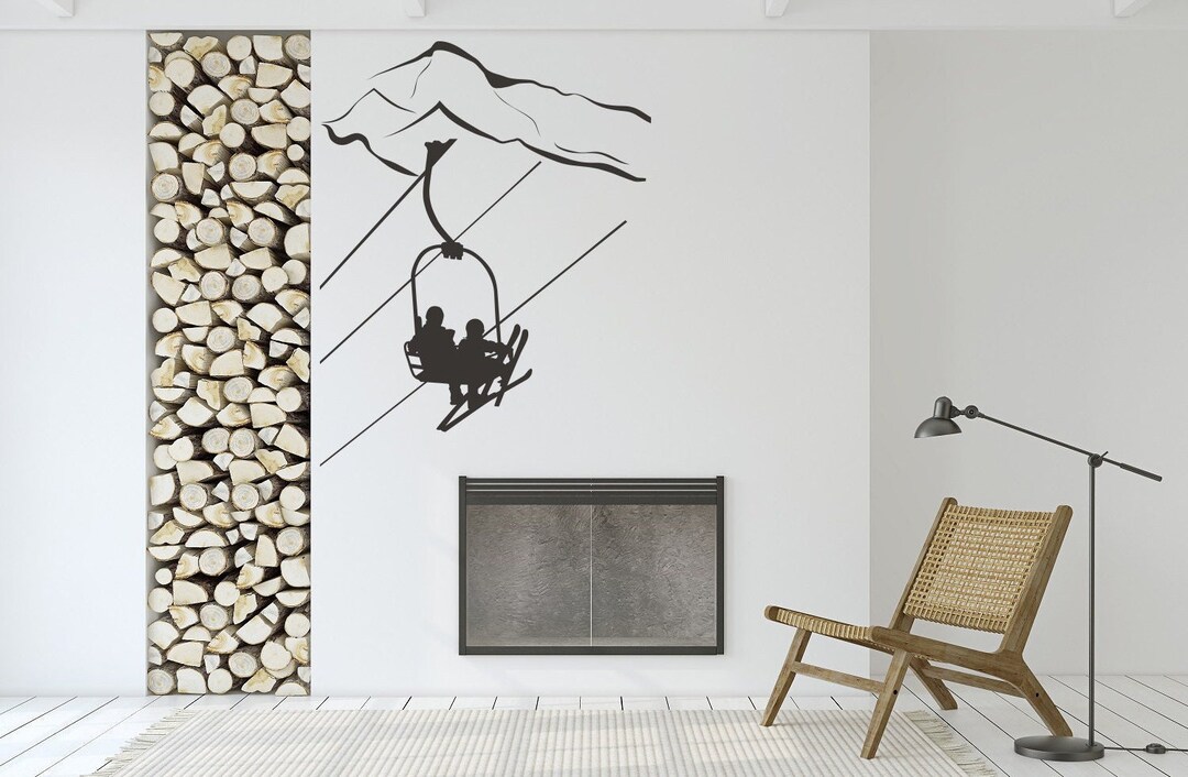 Ski Lift Chair Wall Decal, Gifts for Skiers, Skiers Wall Art, Sport ...
