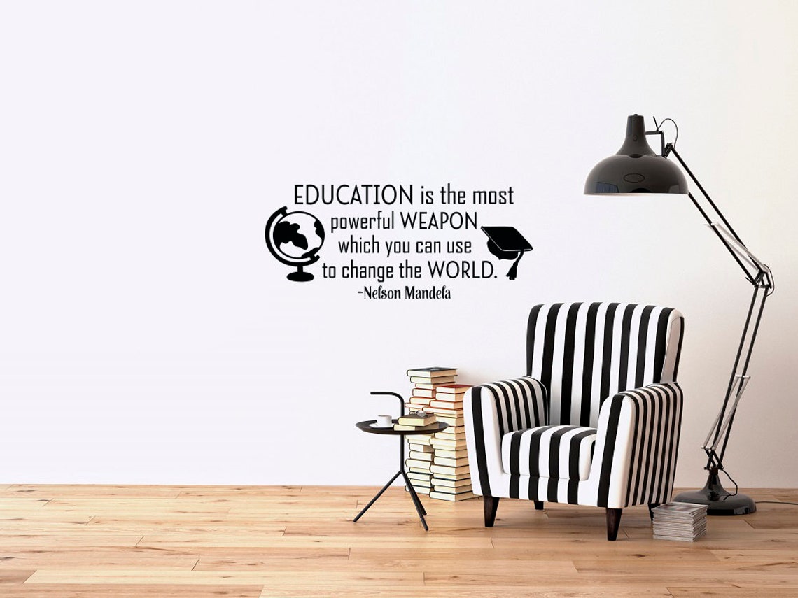 Inspirational Wall Decal Quote Education Is The Most Powerful | Etsy Inspirational Wall Decal Quote Education Is The Most Powerful | Etsy