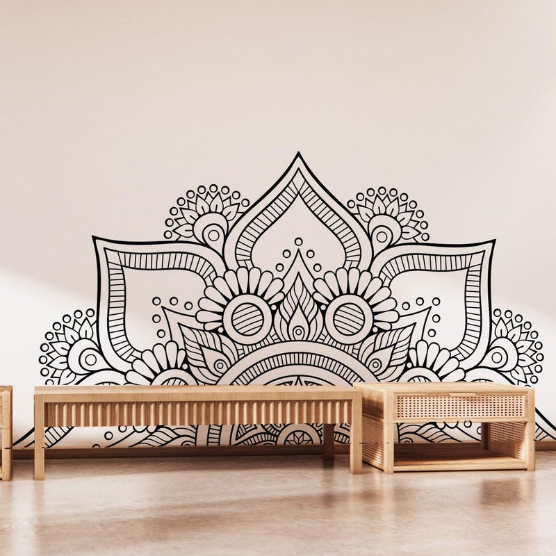 Half Mandala Wall Decal - Etsy