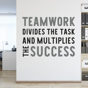 Teamwork Wall Decal Quotes, Inspirational Office Wall Art, Motivational ...