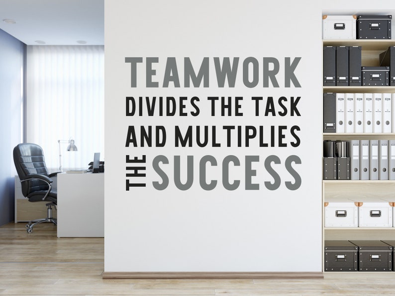 Teamwork Wall Decal Quotes, Inspirational Office Quote, Business Wall ...