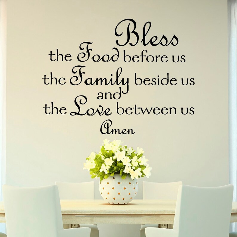Bless the Food Before Us Wall Decal Quote Prayer Stickers - Etsy