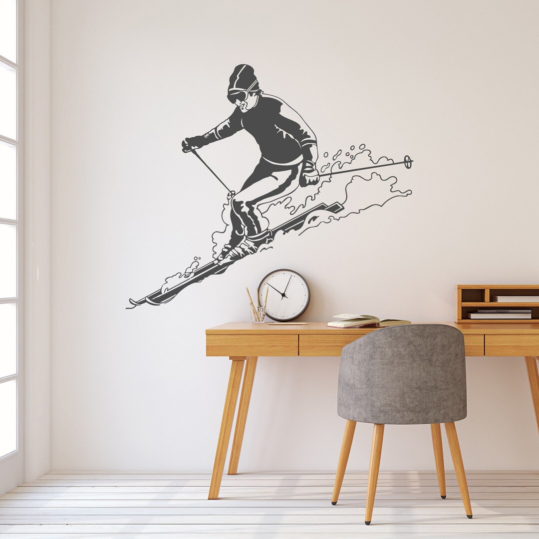 Downhill Skier Vinyl Wall Decal: Extreme Winter Sports Art F193 - Etsy