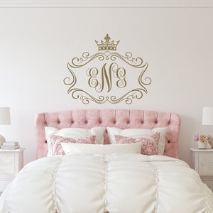 Monogram Wall Decal, Personalized Girls Initial Sticker, Wall Decals ...